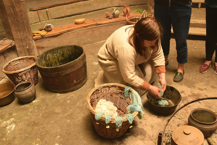Re-enactment reviving the historic art of dyeing – The Crewel Work Company