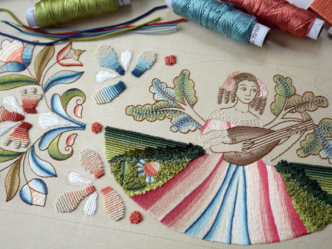 Lady with a Lute | The Crewel Work Company