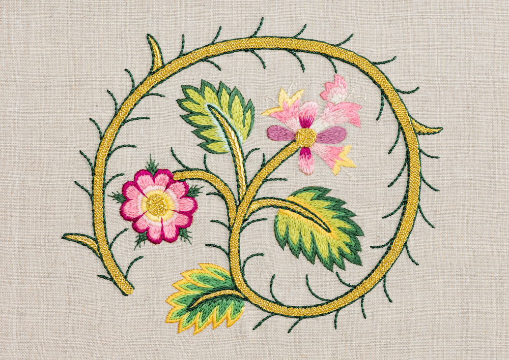 Dunollie Rose & Honeysuckle Kit by Deborah Wilding | The Crewel Work ...