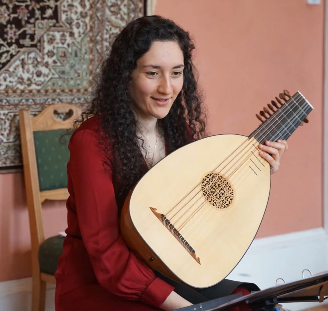 Lady with a Lute | The Crewel Work Company