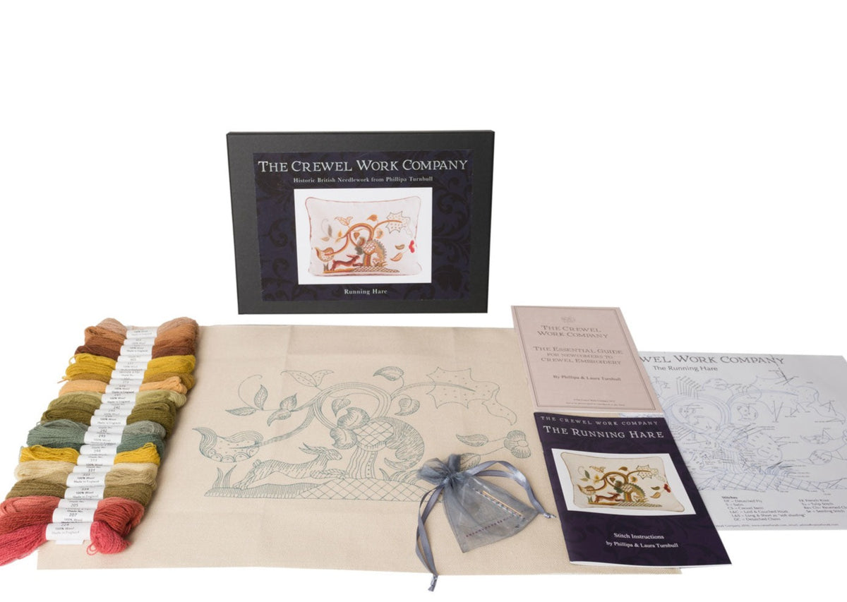 Running Hare Crewel Embroidery Kit | The Crewel Work Company